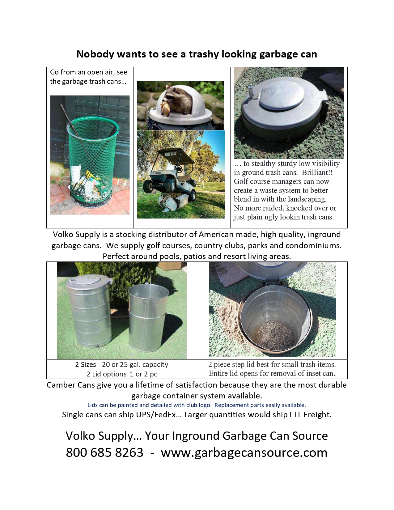 Garbage Can Source...selection of underground garbage cans. Underground garbage can lids pails ...
